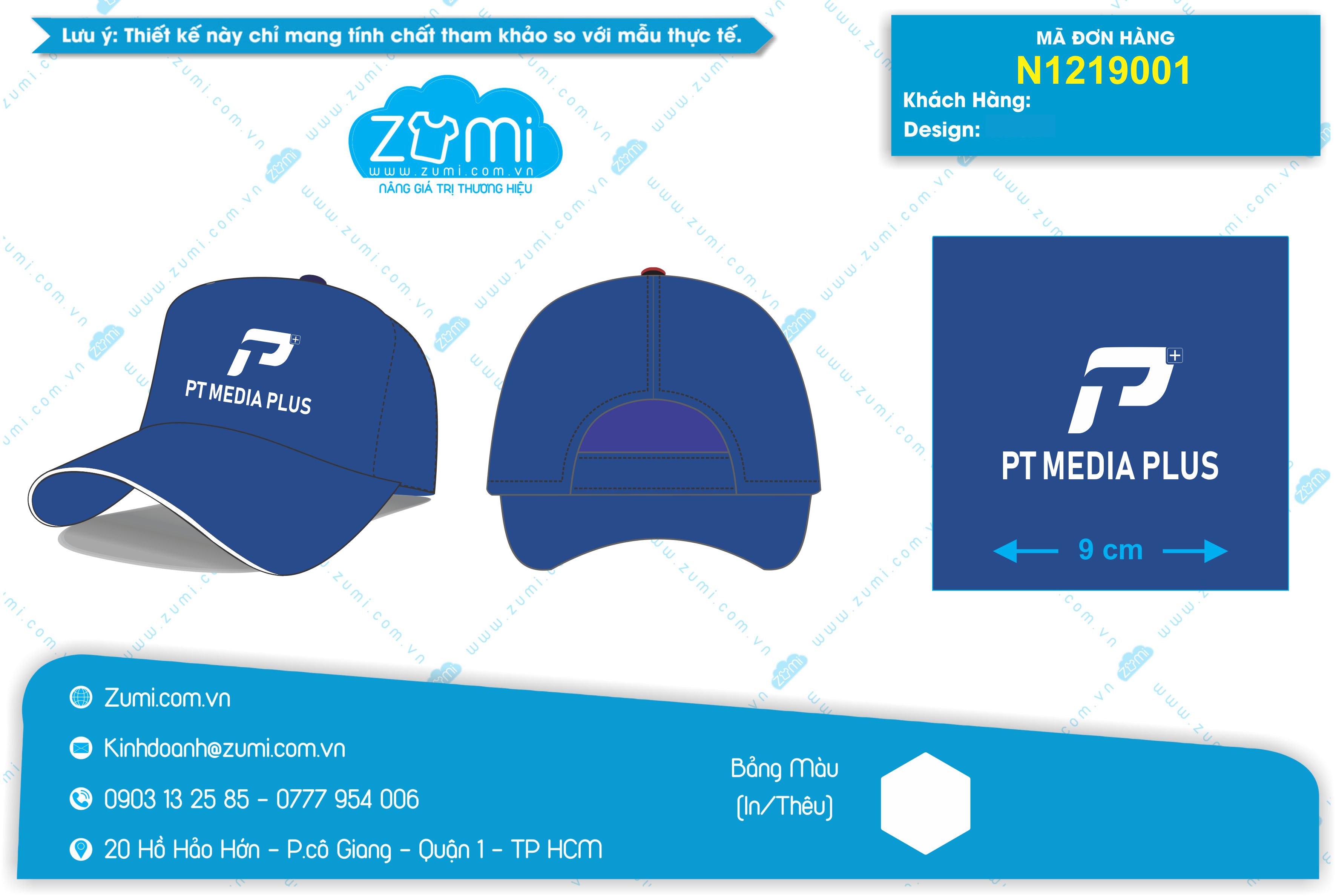 Nón Đồng Phục Lưỡi Trai PT Media Plus - N1219001