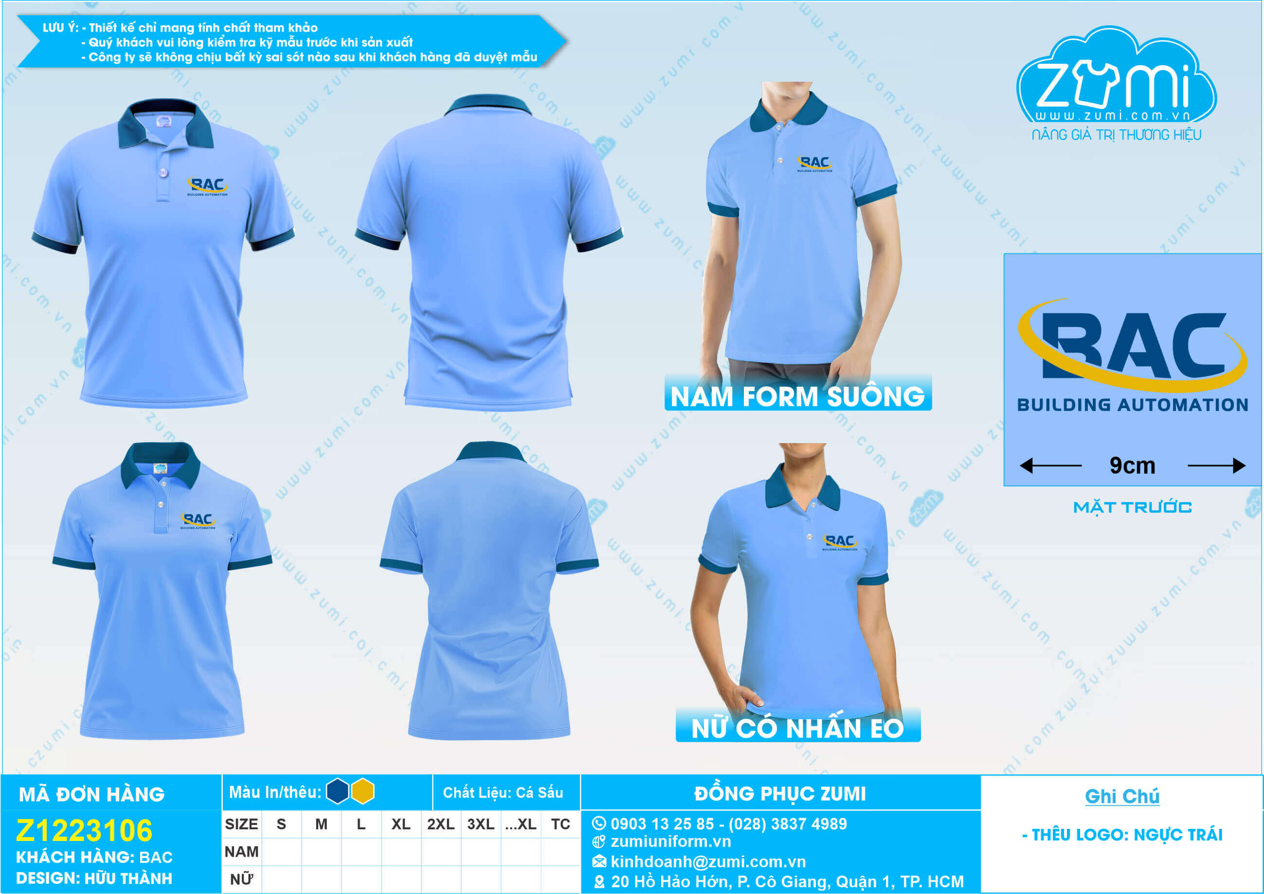 Áo Thun Đồng Phục Cổ Trụ - Bac Building Automation - Z1223106